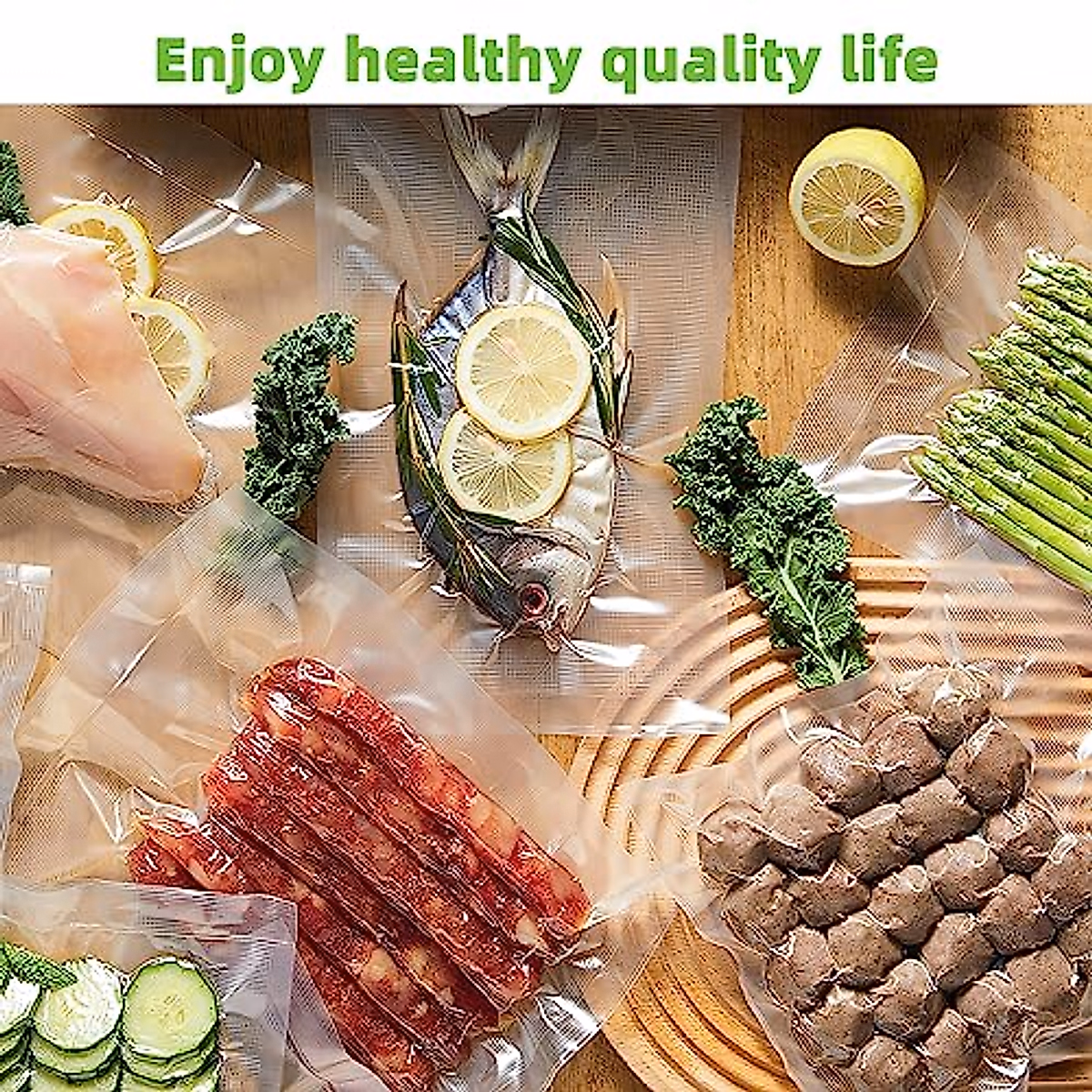 Elegant Choise Vacuum Sealer Bags,2 Pack 8"x200" and 11"x200" Commercial Grade Bag Rolls,BPA Free,Great for vac storage, Meal Prep or Sous Vide Cooking (clear)