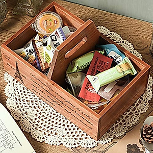 Storage Newspaper Baskets Postcard Folder Wooden Office Desktop Box Home Old Retro Finishing Box Magazine Rack (Color : B)
