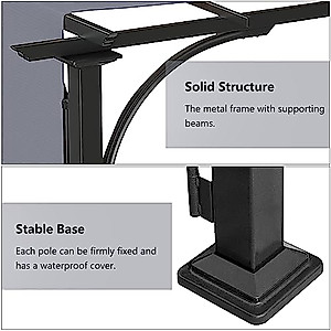 GAZEBEST 10' x 10' Patio Pergola with Retractable Canopy and Weather-Resistant Steel Frame, Backyard Sun Shade Canopy Cover Shelter for Porch Party, Garden, Grill Gazebo,Gray