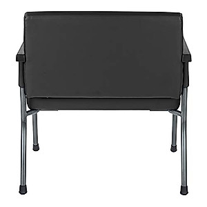 Office Star Bariatric Big and Tall Medical Office Chair with Oversized 29 Inch Wide Seat and Sturdy Metal Frame with Back Reinforcement, 500 Pound Limit, Dillon Black Faux Leather Fabric