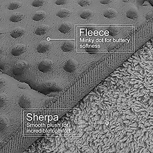 Double Couple Sherpa Fleece Weighted Blanket for Adult 20 lbs 60"x80" Queen Size 160-280 lbs Individuals Extra Fuzzy Throw Blanket Plush Heavy Blanket with Premium Glass Beads for Bed