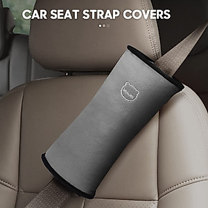 Seatbelt Covers for Kids, MIAOKE 2 Pack for All Car Seat Strap Cover Pads Soft,Comfortable, Safety Belt Strap Shoulder Neck Pad Suitable Adults and Children,Seat Belt Pillow for Kids/Grey