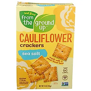 From The Ground Up, Cauliflower Crackers Sea Salt, 4 Ounce