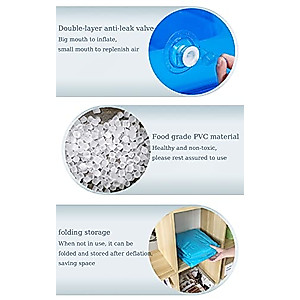 Gweaty XL Blue Color Inflatable Bathtub Plastic Portable Foldable Bathtub Soaking Bathtub Home SPA Bath, 160x120x60cm