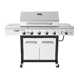 Nexgrill Deluxe 5-Burner Propane Barbecue Gas Grill with Side Table and Ceramic Searing Side Burner, 771 sq. in., 75000 BTUs, Black, Outdoor Cooking, Patio, Barbecue Grill, 720-1046A