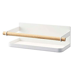 YAMAZAKI Storage Caddy Home Magnetic Steel + Wood | Spice Rack, One Size, White