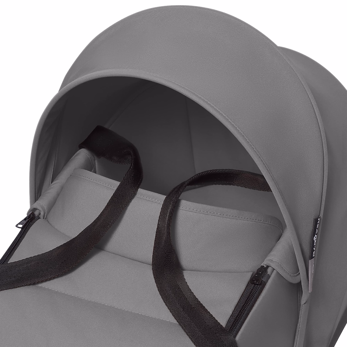 BABYZEN YOYO2 White Frame + Grey Bassinet - Includes Thick Double Mattress, Ventilated Shell & Canopy