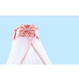 CdyBox Breathable Crib Netting Bed Curtains Canopy for Kids Mosquito Net Bedroom Decor (Pink, Mosquito net)
