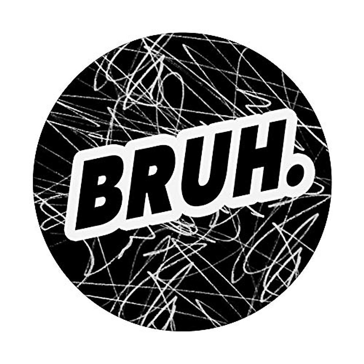 Bruh Funny Meme Black and White Abstract Sketch Teen Boys PopSockets PopGrip: Swappable Grip for Phones & Tablets