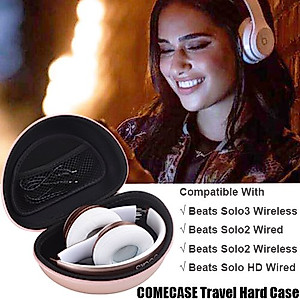 COMECASE Travel Hard Carrying Case Compatible for Beats Solo3 / for Beats Studio3 / for Beats Solo2 Bluetooth On-Ear Headphones