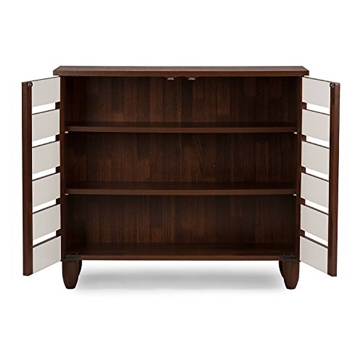 Baxton Studio Wholesale Interiors Gisela Oak and White 2-Tone Shoe Cabinet with 2 Doors