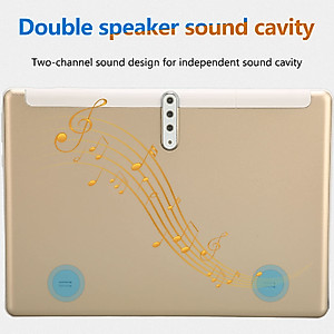 10.1 Inch Tablet PC for Android 11,10 Core CPU Processor,2.4G 5G Dual Band WiFi,4GB 64GB,Front 500w Rear 1300w Dual Camera,1960x1080 HD Calling Tablet,Gold(US)