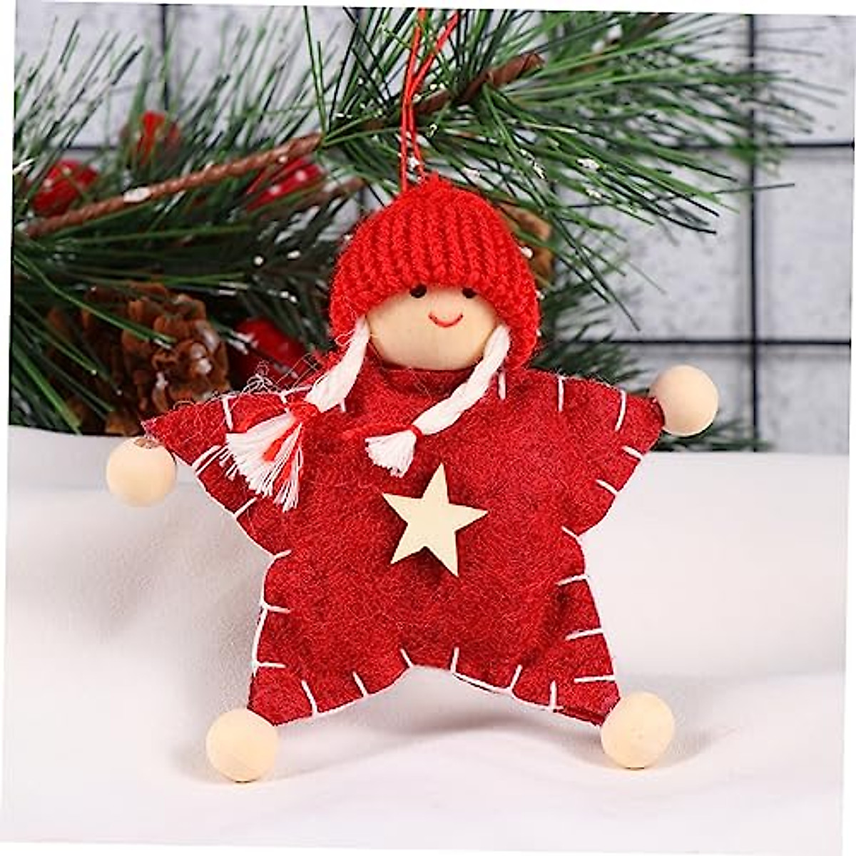 BESPORTBLE 1 Pair Plush Doll Christmas Tree Decorations Christmas Decorations Santa Claud Doll Pendant Christmas Ball Ornaments Xmas Hanging Christmas Felt Ornament Christmas Pendants Log