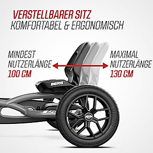 Berg Toys Buddy Blue Pedal Go Kart for Kids– Adjustable Ride On Toy for Ages 4-8 – Go Karts with BFR System, Go Cart for Kids and Adults Outdoor Pedal Car for Kids