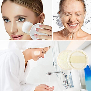 10 Packs Exfoliating Loofah Sponge Loofa Pads,Loofah Face Brush Cleanser and Massager,100% Natural Eco Loofah for Man Women Facial Cleansing Body Wash and Bath Scrubber