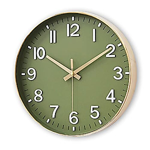 HZDHCLH Wall Clocks Battery Operated,12 inch Silent Non Ticking Modern Wall Clock for Living Room Bedroom Kitchen Office Classroom Decor (Olive Green)