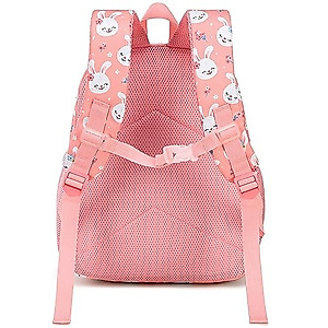 BTOOP Kids Backpack Girls Cute Bunny Toddler School Bag Preschool Kindergarten BookBag Nursery Small Daypack with Chest Strap