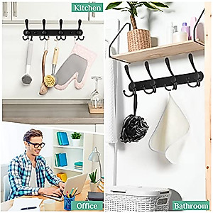 Kenning 4 Pack Coat Rack Wall Mounted with 4 Tri Metal Coat Hooks for Hanging Clothes Hat Keys Towel, Heavy Duty Stainless Steel Coat Hanger Wall Hooks Rack for Bathroom, Bedroom, Entryway