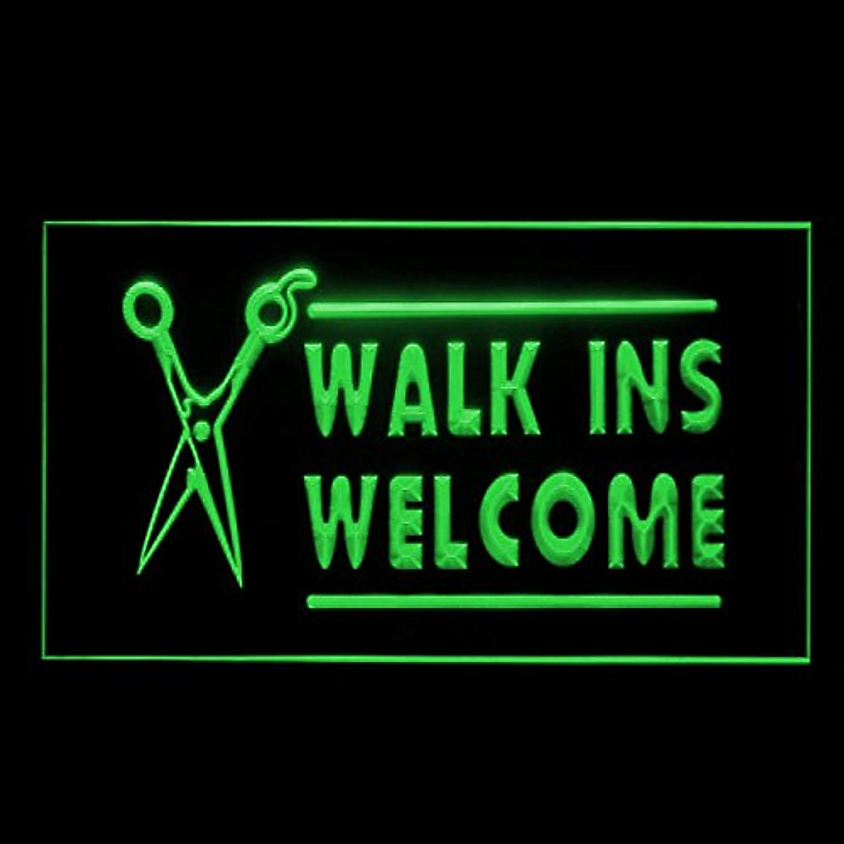 160021 Walk INS Welcome Beauty Haircut Barber Salon Shop Open Display LED Light Neon Sign (16" X 12", 16 Colors By Remote)