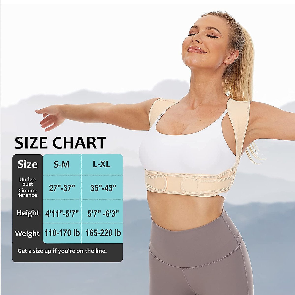 Vicorrect Posture Corrector for Women and Men, Adjustable Upper Back straightener and Providing Pain Relief from Neck, Shoulder (Small/Medium)