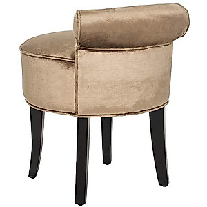 Safavieh Home Collection Georgia Burnt Orange and Distressed Grey Petite Vanity Stool
