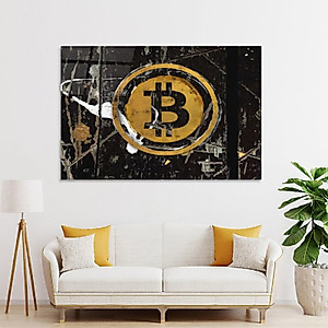 ESyem Posters Than Currency Badge Wall Art Cryptocurrency Exchange Trading Wall Art Canvas Painting Posters And Prints Wall Art Pictures for Living Room Bedroom Decor 08x12inch(20x30cm) Unframe-style
