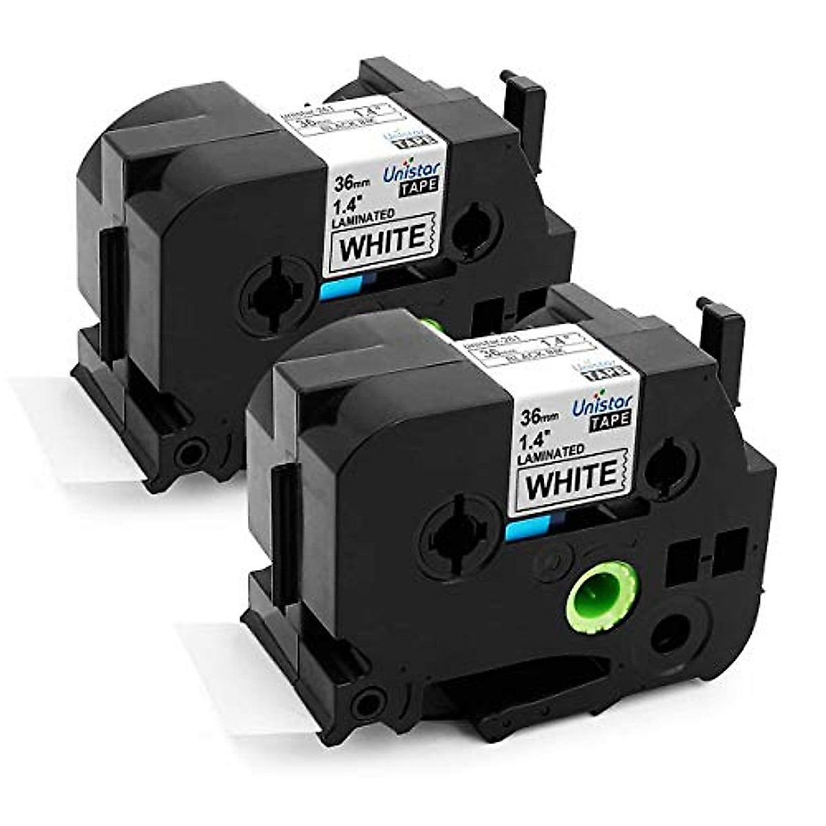 Unistar Compatible PTouch 36mm TZ Tape Replacement for Brother Label Maker 36mm Label Tape TZe-261 TZ261 for Brother Ptouch PT-P910BT T-P900 PT-3600 PT-550, 1-1/2 Inch Laminated Black on White, 2PK