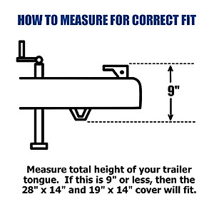 Trailer Tongue Cover - 28" x 14" - Protection from Ice, Snow, Rain - Trailer Lock Cover