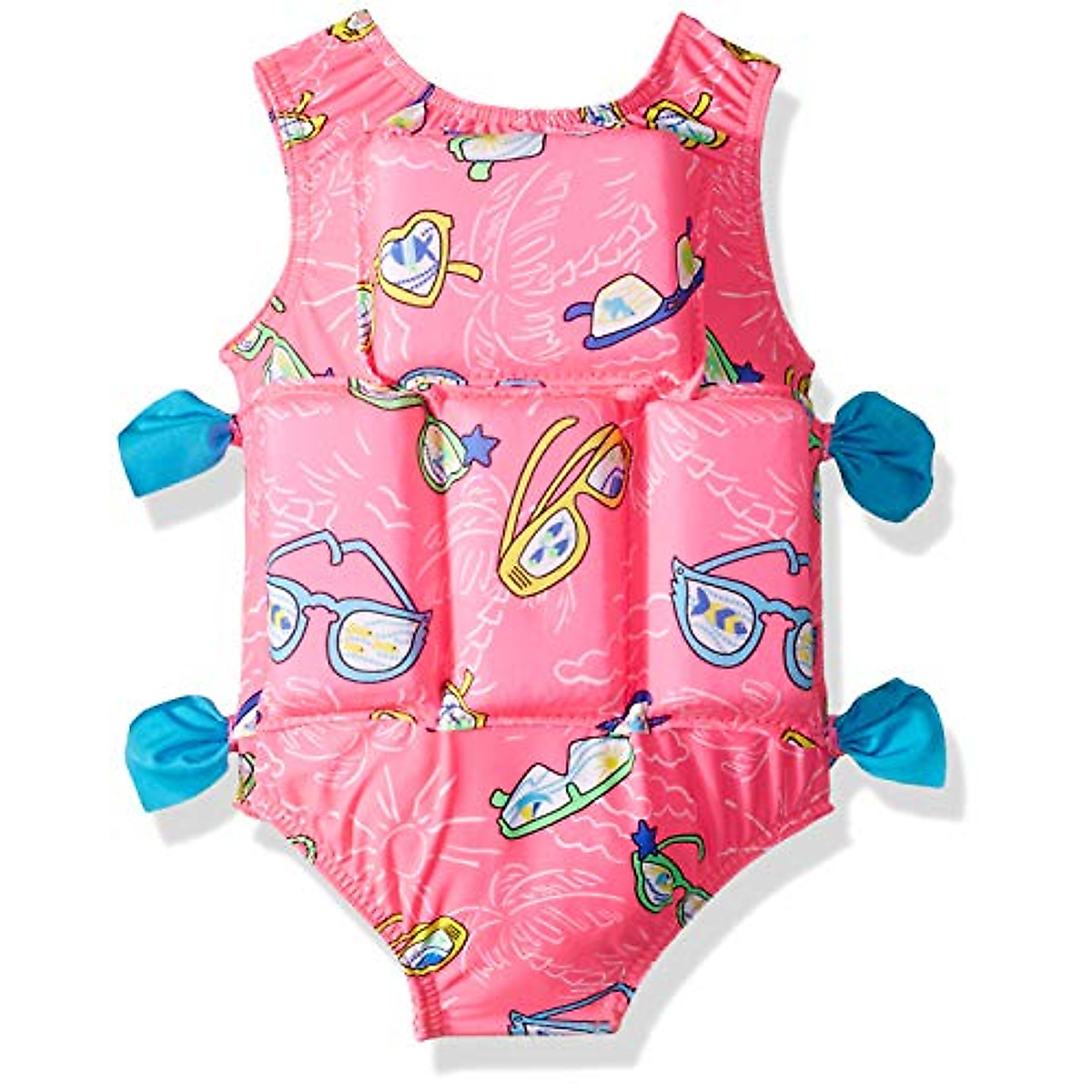 My Pool Pal Girls' Flotation Swimsuit, Pink Sunglasses, Extra Small