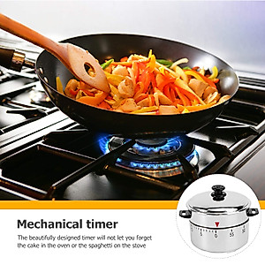 HANABASS 60 Minutes Kitchen Timer Pot Kitchen Timer Mechanical Kitchen Timer Cooking Pot Kitchen Timer Rotating Kitchen Timer Metal Mechanical Rotating Kitchen Timer Reminder