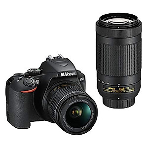 Nikon D3500 24.2MP DX-Format DSLR Digital Camera Double Zoom Lens Kit with 18-55mm f/3.5-5.6 and 70-300mm f/4.5-6.3 Lenses - (Japan Import)