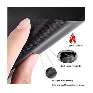 Oven Liner BBQ Grill Mat 40x33cm Non Stick Barbecue Baking Mats Reusable Teflon Oven Liner Sheets Baking on Gas Charcoal Electric Oven Black (2)
