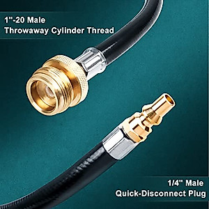 GASPRO 15FT Quick Connect Propane Hose for RV to Grill, Replacement for 16oz Camping Propane Tank, 1/4" Male Quick Connect Fitting