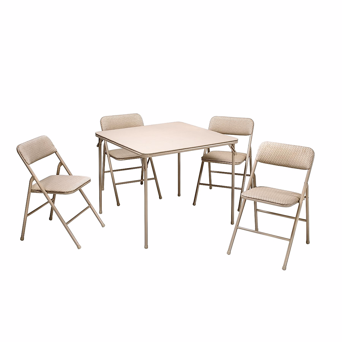 Ameriwood Home Cosco 5-Piece Folding Table and Chair Set, Tan