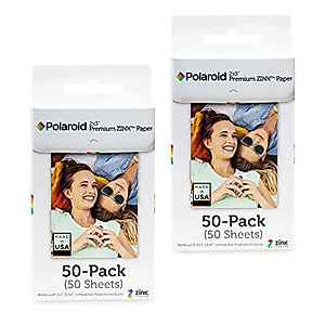 Polaroid 2x3 inch Premium Zink Photo Paper (100 Sheets) Compatible with Polaroid Snap, Snap Touch and Zip.