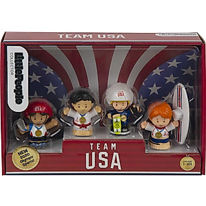 Little People Collector Team USA New Sports Set, 4 Athlete Figures in Gift Package for Fans Ages 1 to 101 Years