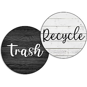 BabyPop! Recycle Trash Can Combo, Recycle Magnet for Trash Can, Garbage Recycle Bin Combo, Trash Recycle Bin Combo, Farmhouse Rustic Design
