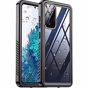Temdan for Samsung Galaxy S20 FE Case 5G Waterproof, Built in Screen Protector 360° Full Body Heavy Duty Shockproof IP68 Waterproof S20 FE Case for Samsung S20 FE 5G 6.5" Black