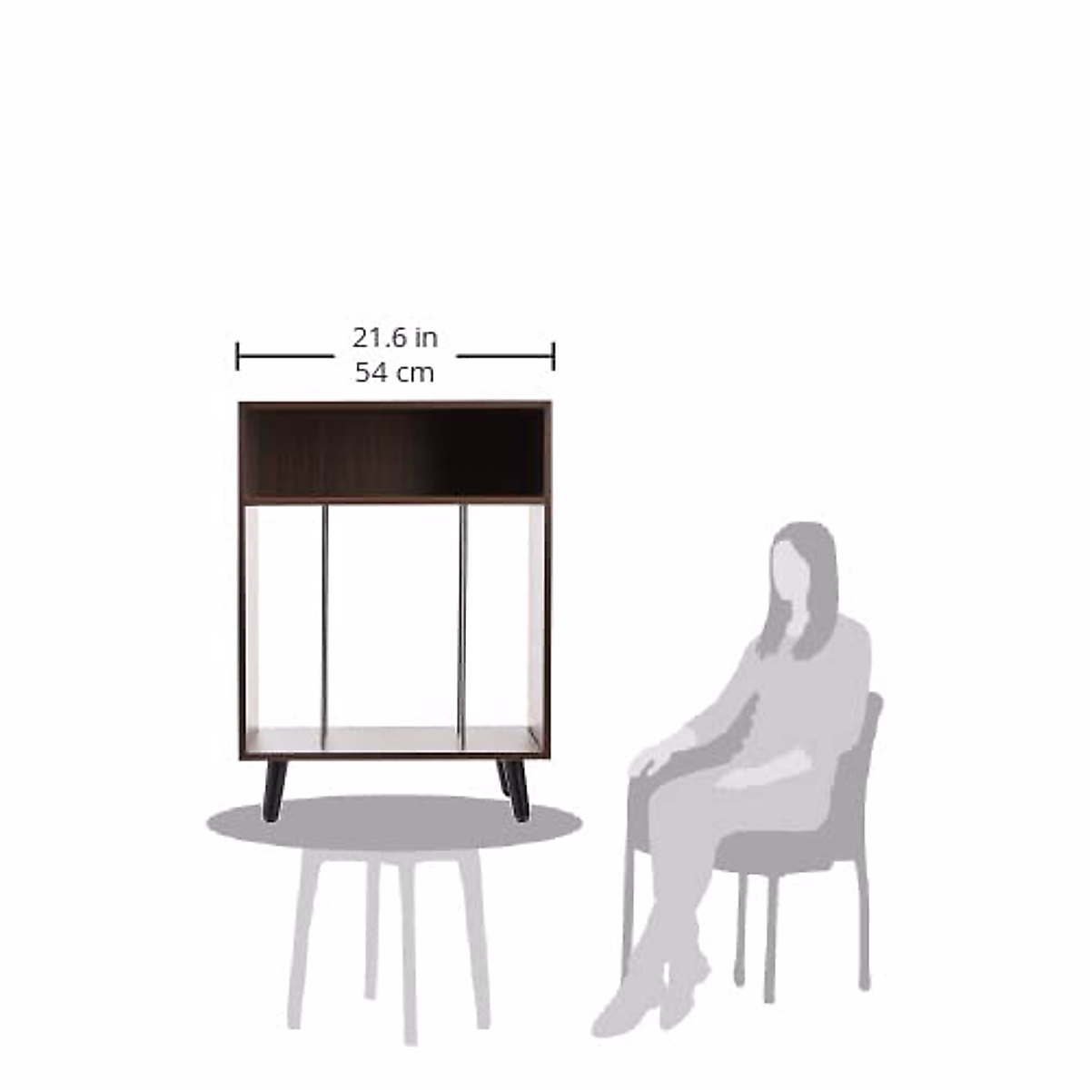 Victrola Vinyl,Metal Entertainment Stand with Record Holder, Espresso (VTA-270S-ESP)