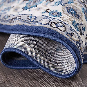 Home Dynamix Tremont Magnolia Rug, 39" Round, Navy/Ivory