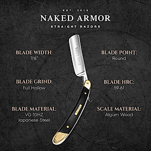 Best Straight Razor Set - Shave Ready Straight Razor Kit, Solid Straight Razor Shaver, Biblical Wood Straight Razor, Japanese Steel, Mens Straight Razor, Best Gifts For Men (Black)