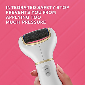 Amopé Pedi Perfect Electric Callus Remover Foot File w/ Diamond Crystals, Pedicure Tool for Feet, Removes Hard & Dead Skin, Feet Scrubber & Buffer, Splashproof, w/ Extra Coarse Roller Head, 1 Count