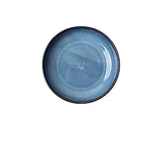 Salad bowl Ceramic Blue Bowl Big Deep Plate Rice Salad Plate Pasta Tapas Ceramic Tableware Soup bowl