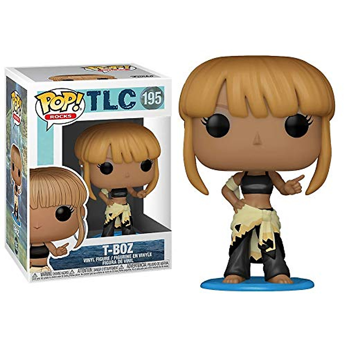POP TLC - T-Boz Funko Pop! Rocks Vinyl Figure (Bundled with Compatible Pop Box Protector Case), Multicolored, 3.75 inches