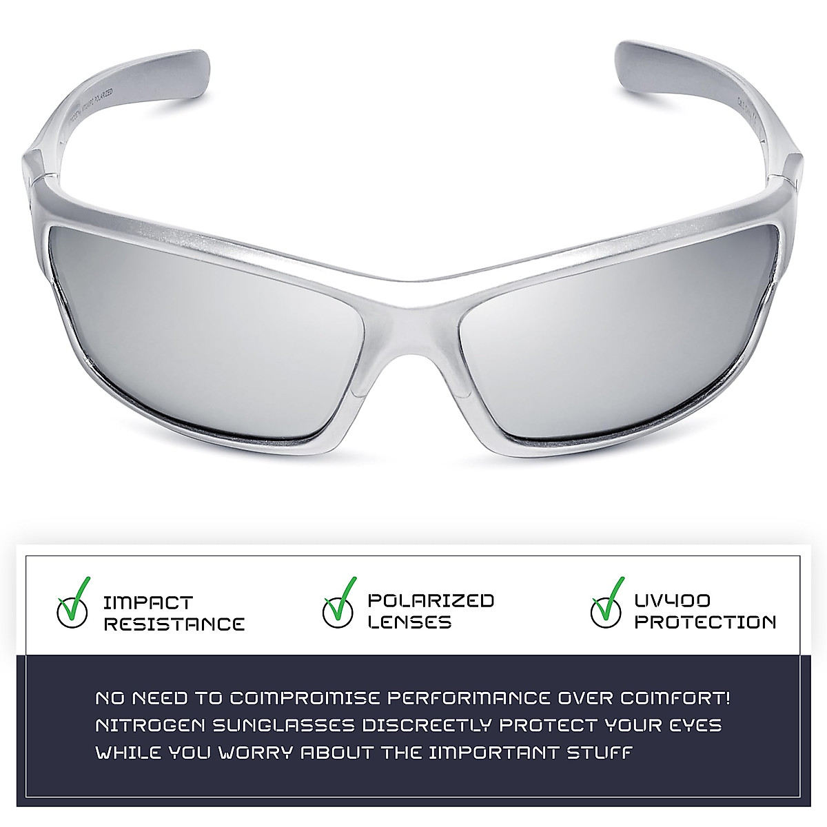 Nitrogen Polarized Wrap Around Sport Sunglasses for Men Women UV400 Driving Fishing Running Sun Glasses