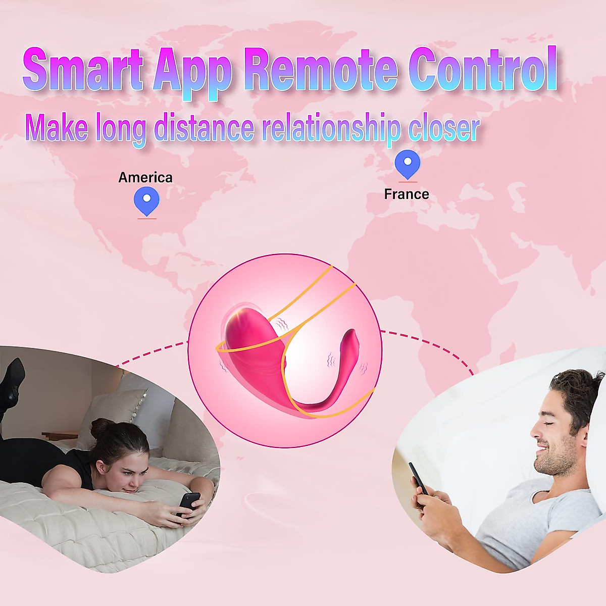 Vibrating Wearable G-spot Egg Vibrator, Smart APP Remote Control Pantie Vibe Dildo Anal Sex Toys with 10 Vibration Modes, Waterproof Prostate Massager Vagina Stimulator for Women Redeeming Love