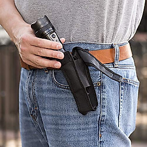 SABRE 2-in-1 Stun Gun with Flashlight and Belt Holster, Emits .76 Powerful Pain-Inducing Microcoulombs (µC) Charge, 130 Lumen Flashlight, Safety Switch, Rechargeable