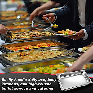 8 Pack Hotel Pans Full Size Steam Table Pan 0.8mm Thick Stainless Steel 20.8"L x 12.8"W Catering Food Pan Restaurant Food Pan for Hotel Restaurant Office Cafeteria or Family Events (2.5'' Deep)
