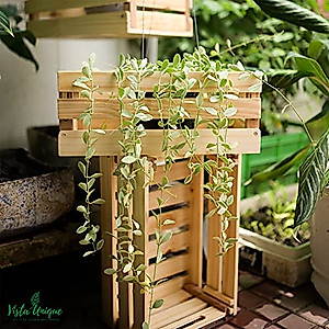 Set of 2 Portable Wooden Storage Bin Container - Decorative Closet, Cabinet and Shelf Basket Organizer Foldable Rustic Wooden Crates for Storage and Farmhouse Style Decor Multipurpose Wood Boxes