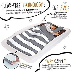 The Shrunks Twin Air Mattress Travel Bed for Kids and Adults with Pump Portable Inflatable Mattress Cot for Families Single Blow Up Air Bed for Travel, Camping, Sleepovers, or Home Twin Size Floor Bed